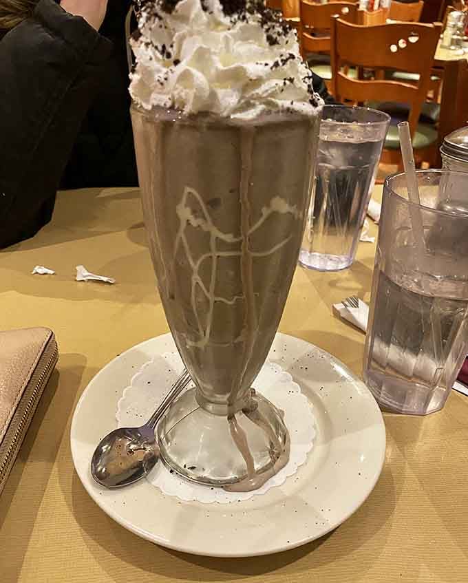 This Chips Ahoy milkshake topped with whipped cream and cookies is childhood nostalgia in a glass, supercharged.