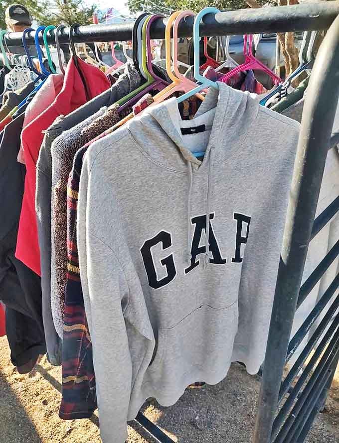 Fashion finds for the budget-conscious. That GAP hoodie might be last season's style, but at swap meet prices, who's counting?