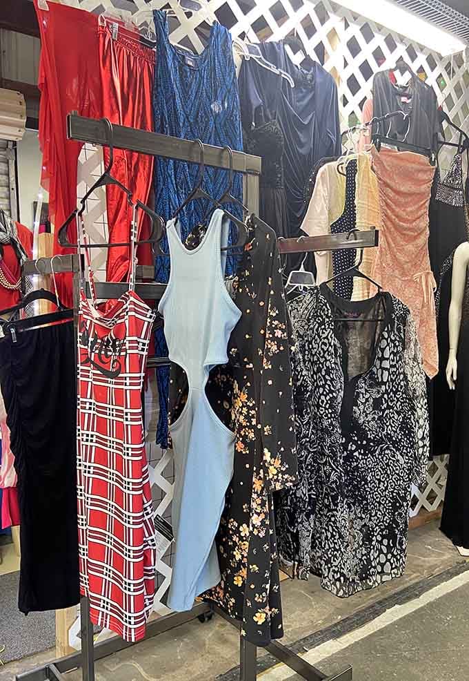 Women's dresses hanging like a boutique without the boutique prices, fashion finds for every occasion imaginable.