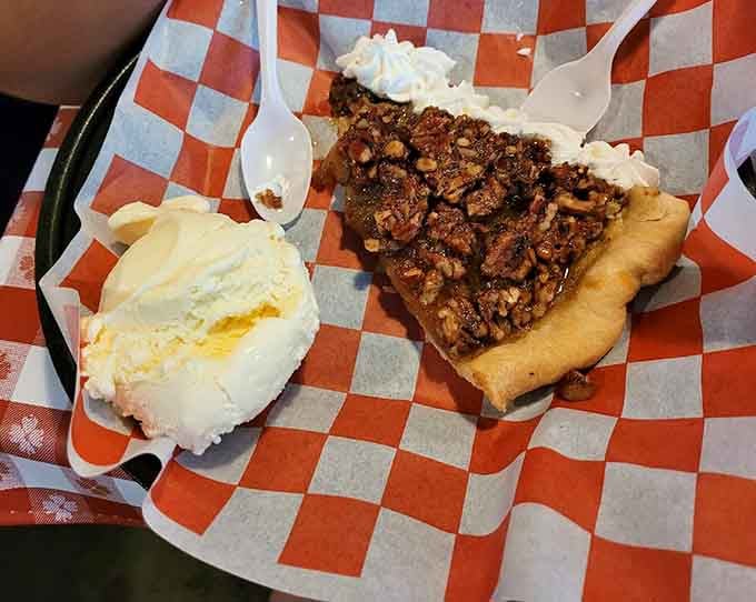 Pecan pie with ice cream: because sometimes you need to end your meal with a standing ovation-worthy finale.