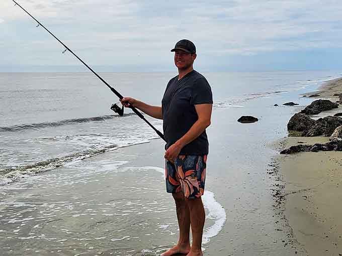 Proof that you can find your zen anywhere, even with a fishing rod and endless patience.