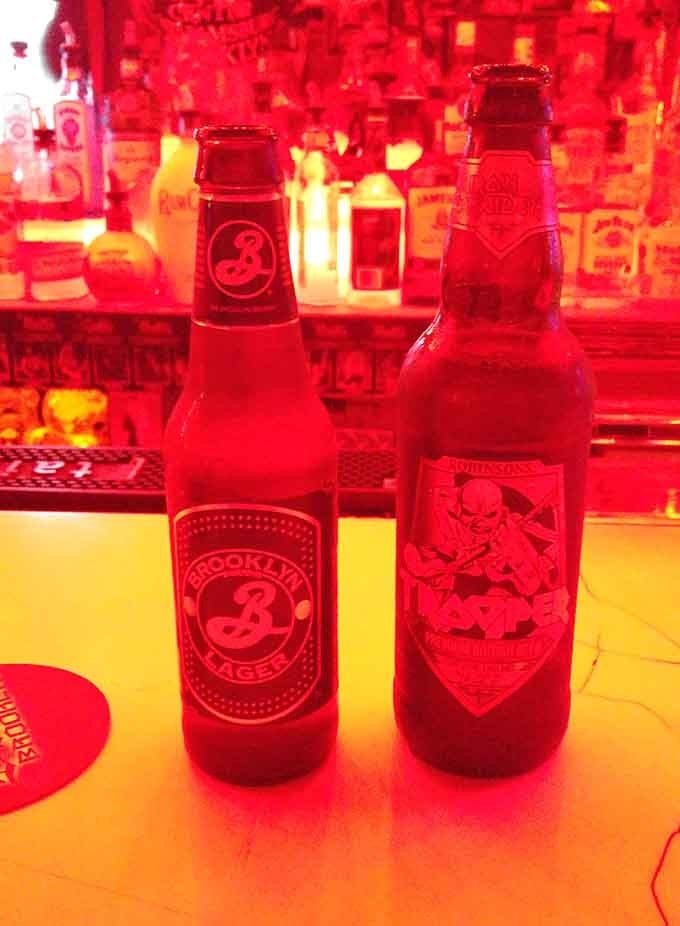 Local brews share space with British imports because variety is the spice of bar life.