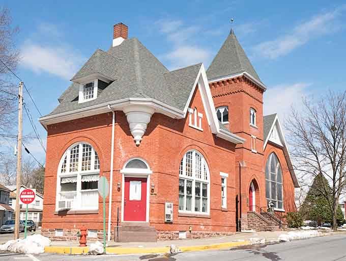 This beautiful brick church has been watching over the community with architectural elegance that never goes out of fashion.
