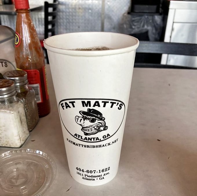 Even the cup knows where you are, reminding you that you've made an excellent life decision today.