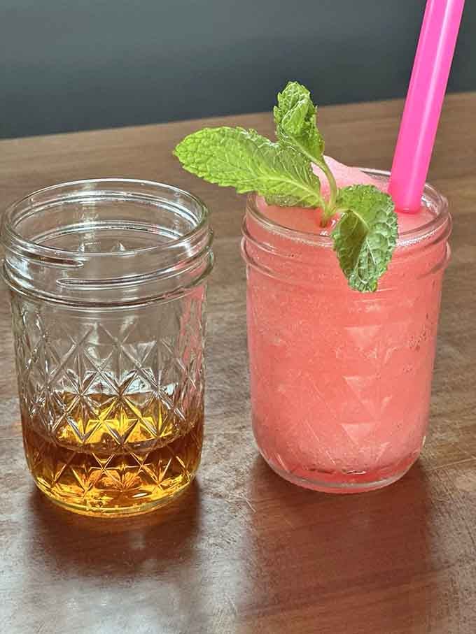 A watermelon mint slushy that's basically summer vacation in beverage form, refreshing and absolutely necessary with barbecue.