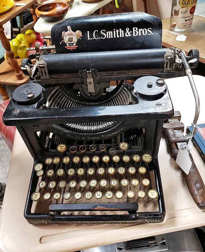 An L.C. Smith & Bros. typewriter that's seen more words than a gossip columnist and still looks ready for action.