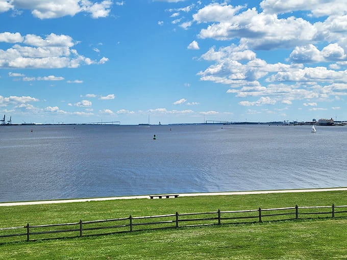The Patapsco River view explains everything: this strategic position was worth fighting for, and the scenery's not bad either.