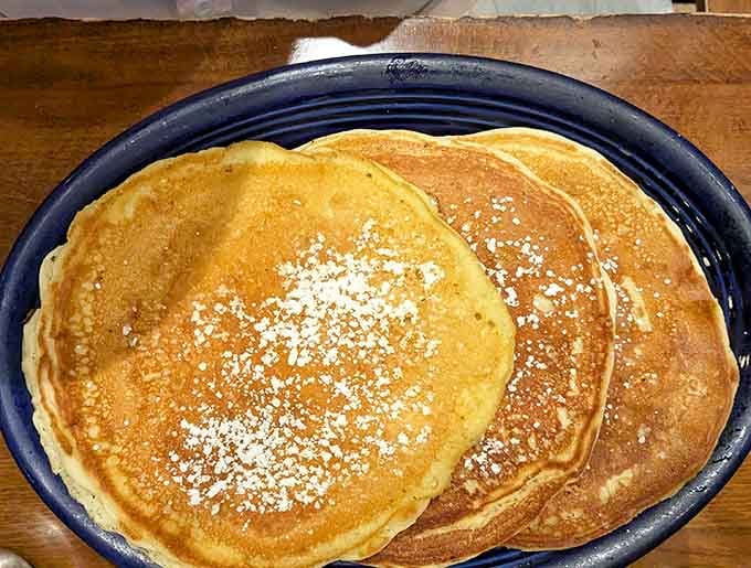 Fluffy pancakes that look like they were made by someone who truly understands the art of breakfast.