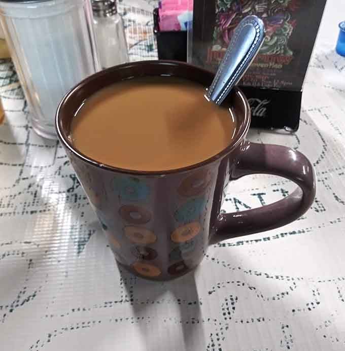 Even the coffee mugs get the themed treatment, because details matter when you're building a universe.