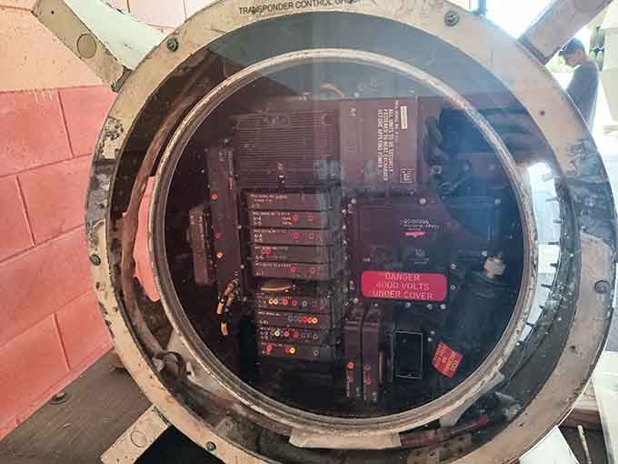 Peek inside the missile's transponder unit and see technology that was cutting-edge when your parents were dancing to Elvis.
