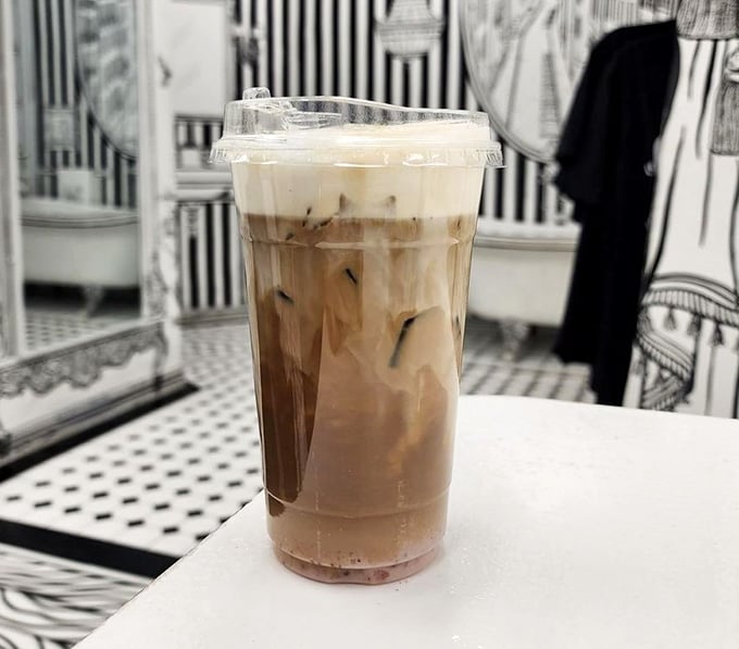 Your iced coffee tastes even better when you're sipping it in what feels like a living comic strip.