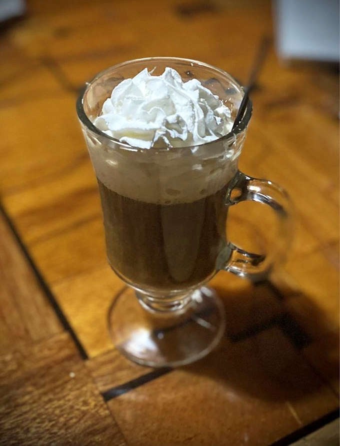 An Irish Coffee that doesn't just warm your hands but your soul &ndash; topped with a cloud of whipped cream that's begging to leave a mustache.