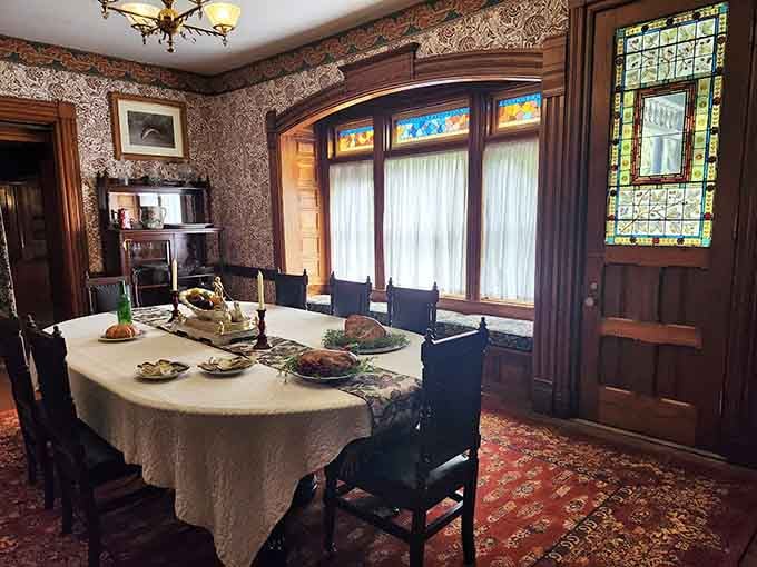 Imagine the conversations around this table, where family dinners mixed with the weight of national leadership decisions.