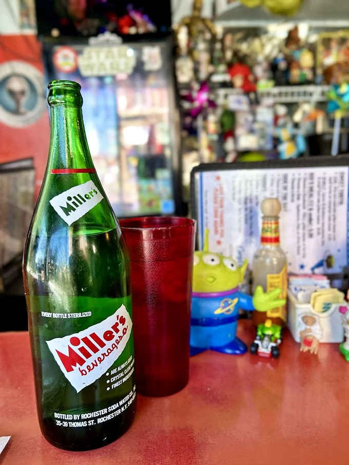 Even the beverages come with a side of vintage charm and collectible character at this spot.
