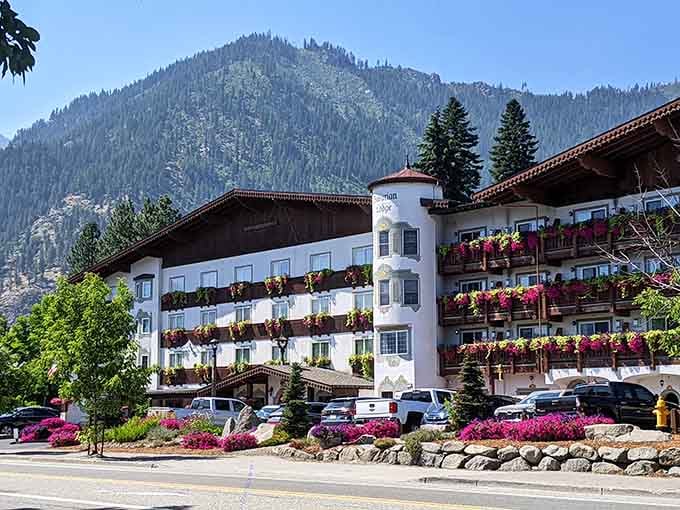 Hotels here don't just provide rooms; they deliver the full Alpine experience with flower boxes and mountain backdrops.