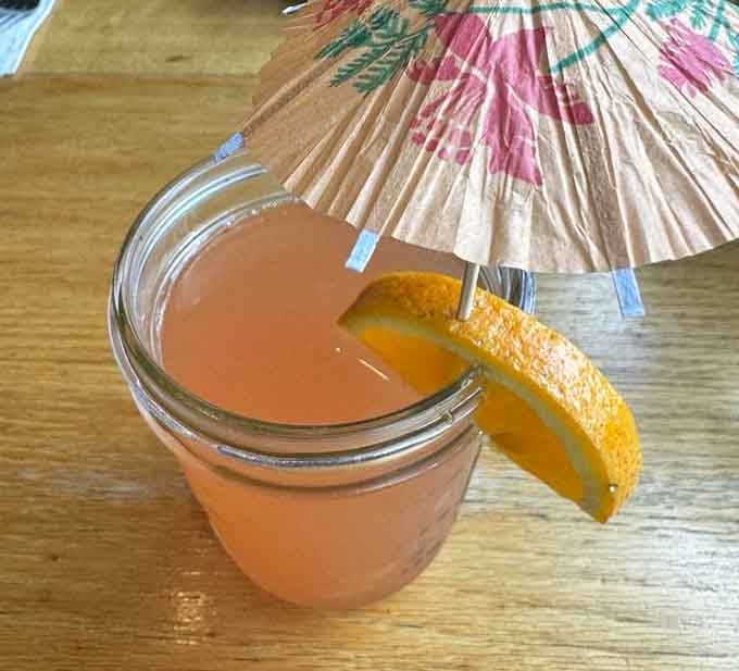 Even the grapefruit juice gets dressed up with a tiny umbrella, because breakfast should feel like a celebration.