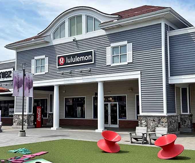 Lululemon's storefront brings athleisure to the masses, proving you can look fabulous while pretending you might exercise later.