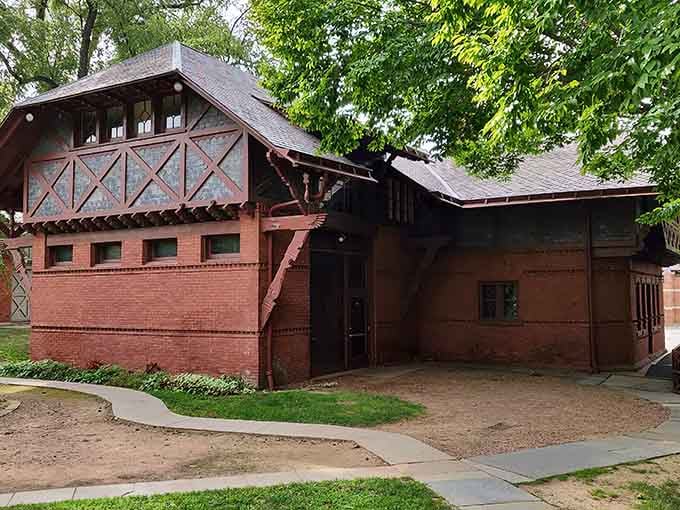 The Carriage House stands as a reminder that even the auxiliary buildings got the full Victorian treatment back in the day.