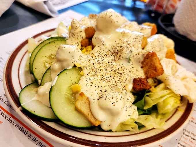 Even the salad bar gets the royal treatment here, because balance is important before round three.