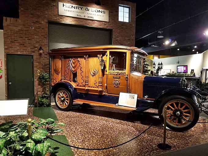 This stunning wooden hearse proves that funeral transportation was once the ultimate statement in craftsmanship and elegance.