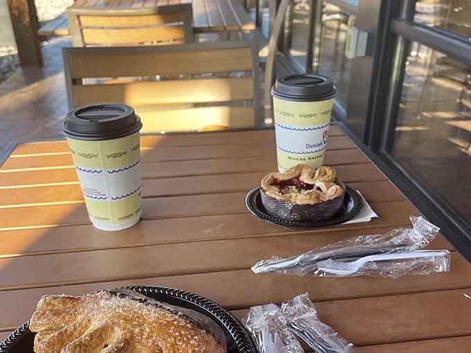Coffee and pastries on the patio: because some moments deserve to be savored slowly, outdoors.