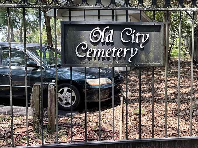 The entrance sign greets visitors with understated elegance, no flashy billboards needed for this historic landmark.