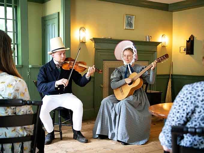 Live music in period costume beats any streaming service, especially when it's played on actual historical instruments in authentic settings.