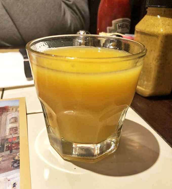 Fresh-squeezed orange juice that makes you question why you ever settled for the stuff from a carton.