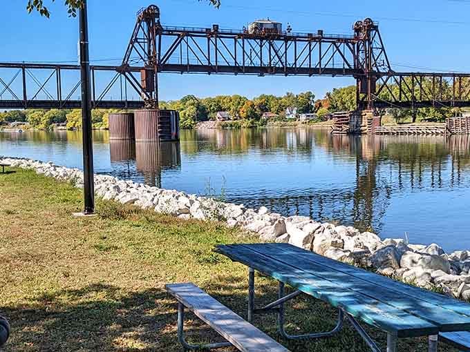 Allen Park's riverside location provides front-row seats to Illinois River traffic and spectacular sunset viewing opportunities.