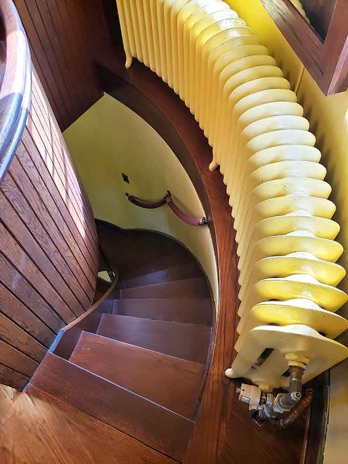 That spiral staircase leading to the turret rooms makes you feel like royalty, minus the uncomfortable crown.