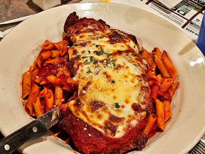 Chicken parmesan that would make any Italian grandmother nod in approval&mdash;golden, crispy, and blanketed in cheese that stretches for days.