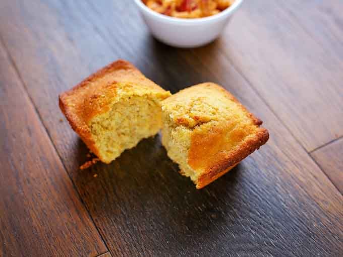 Golden cornbread that's slightly sweet and wonderfully moist—the perfect companion to soak up all that delicious barbecue sauce.