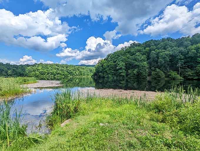 Lake reflections double the mountain beauty here, because apparently one stunning view wasn't quite enough.