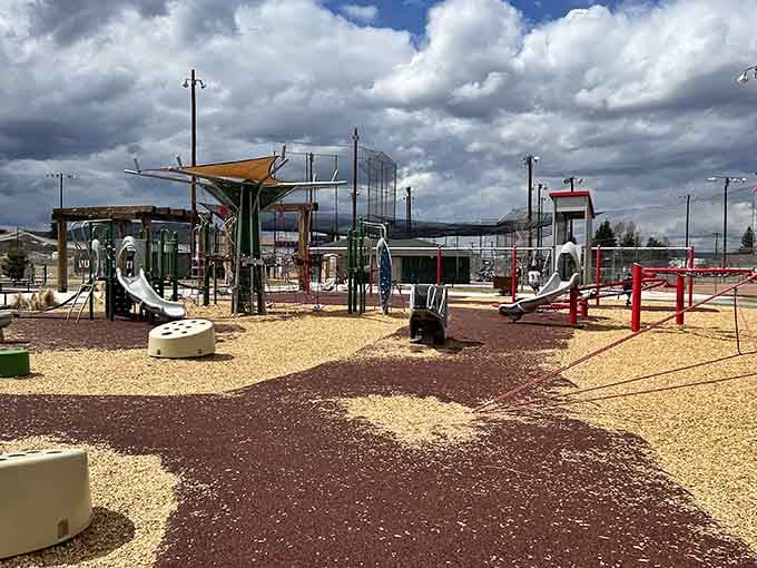 Stodden Park's playground offers Montana-sized fun for the little ones. Even the play equipment seems to say, "Yes, we have affordable living AND nice things!"