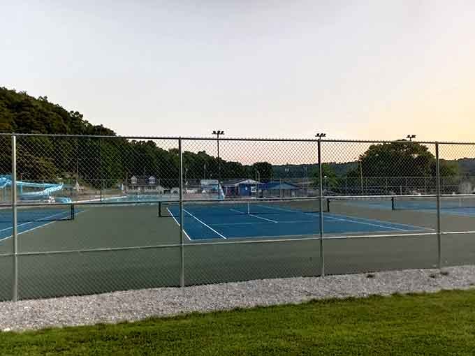 Blue courts under open skies&mdash;Ripley's tennis facilities invite both serious rallies and those "I haven't played since high school" matches.