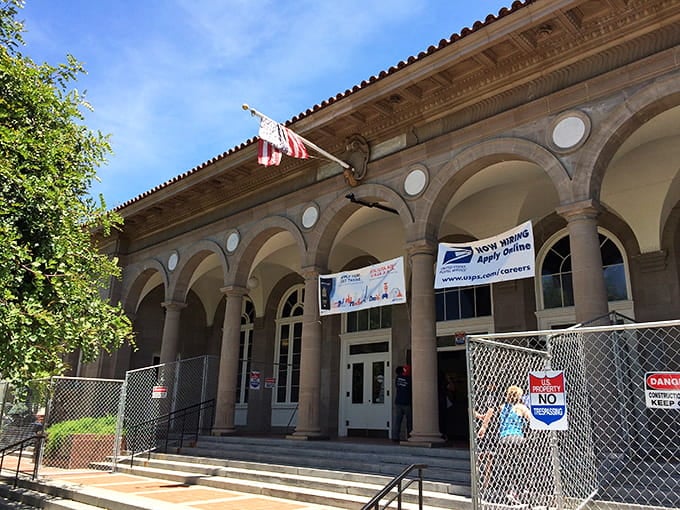 Even the postal office has character here, housed in a building with more architectural charm than function.