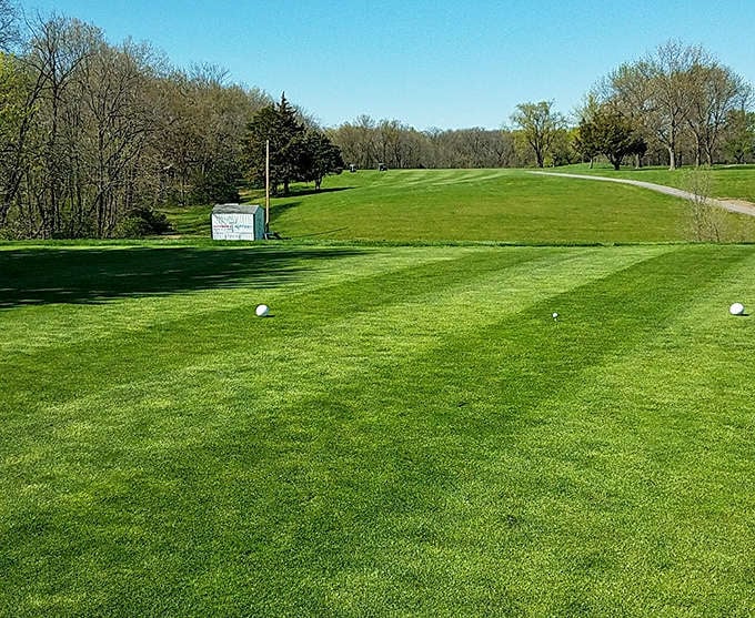 Perfectly manicured greens at Sheaffer Memorial Golf Park invite players to test their skills against the gentle rolling Iowa landscape.