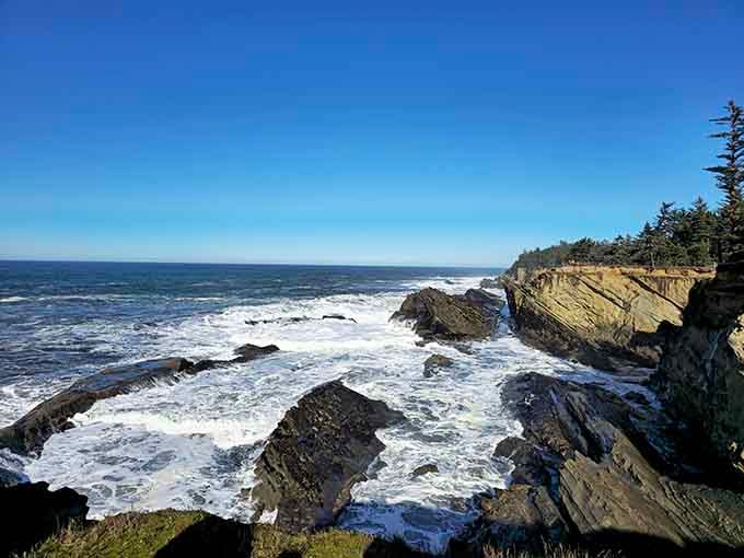 Shore Acres State Park delivers waves crashing on cliffs like nature's own action movie, no special effects required.