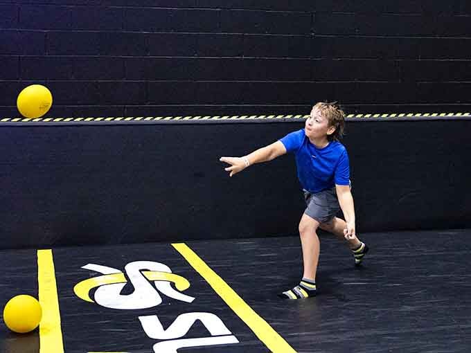 Dodgeball gets a glow-up with neon balls that are somehow less terrifying than middle school gym class.