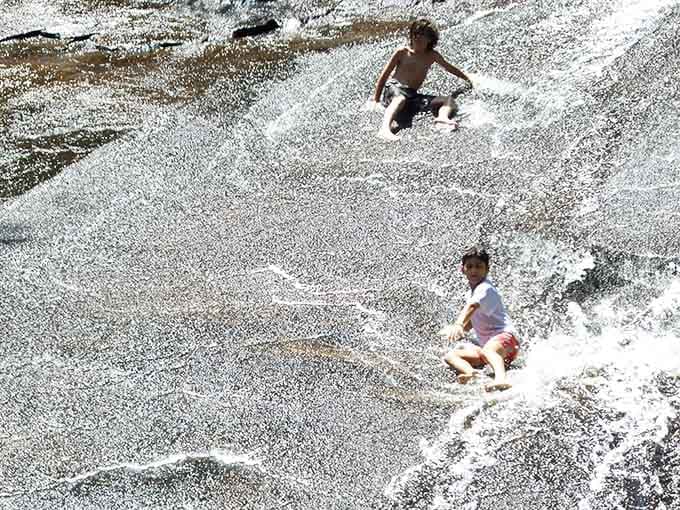 Young adventurers discover that the best playground equipment was created millions of years before plastic existed.