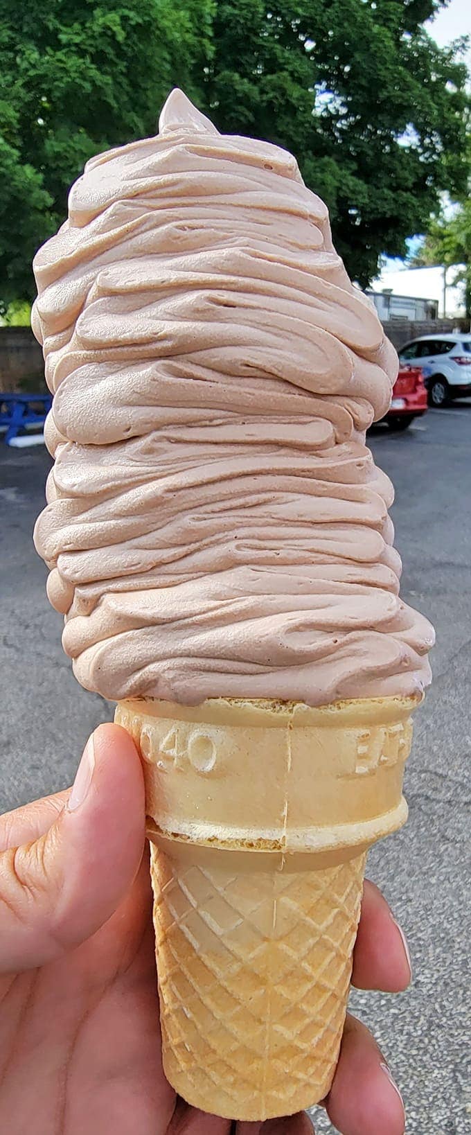 This soft serve tower defies both gravity and restraint. A magnificent spiral of creamy perfection that demands to be photographed before it's devoured.