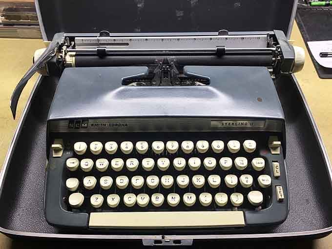Before laptops and smartphones, this trusty typewriter was the original portable office, clickety-clack and all.