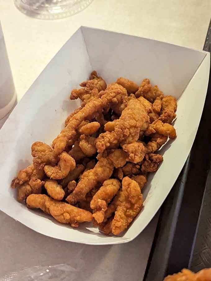 Chicken strips that could convert even the most devoted seafood fan&mdash;juicy inside, crackling outside, and not a hint of compromise.