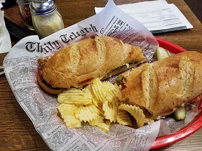 A sandwich so generously stuffed it requires both hands and possibly a strategic eating plan.