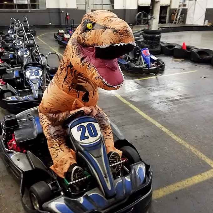 When someone shows up in a T-Rex costume, you know this place takes fun seriously but not itself.