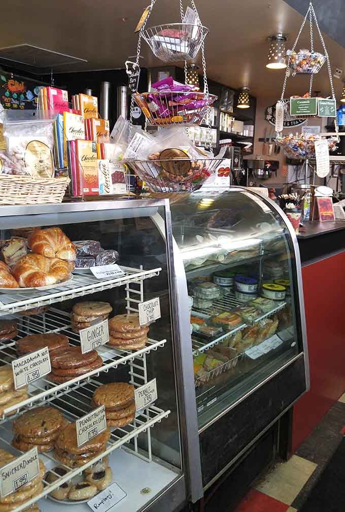 Pastries and cookies tempt you while coffee fuels your browsing marathon, because reading is surprisingly exhausting work, apparently.