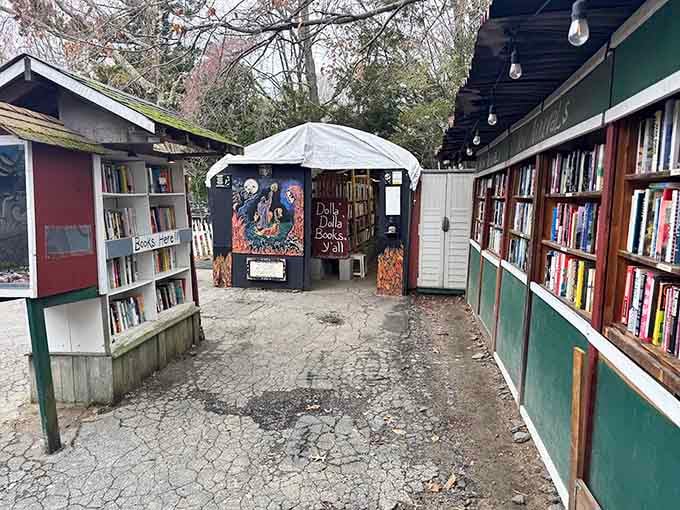 Weather-resistant shelving brings browsing outside, proving books and fresh air aren't mutually exclusive after all.
