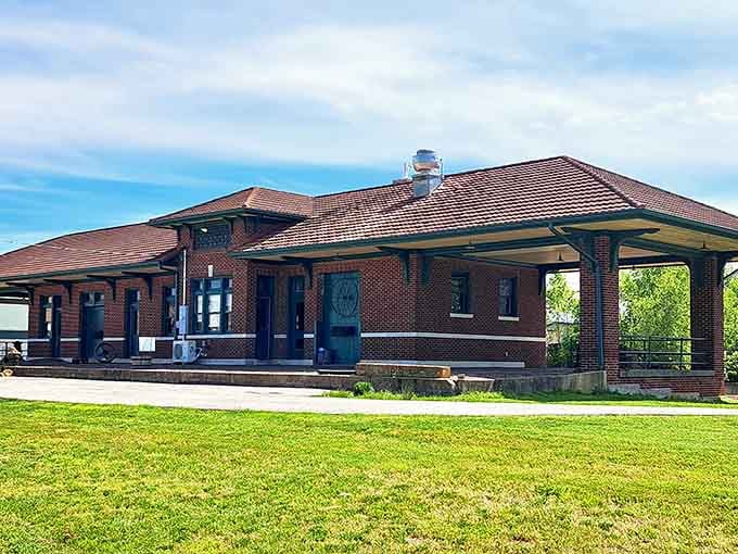 The historic depot has found new life as a gathering spot, where railroad history meets modern comfort in a beautifully preserved building.