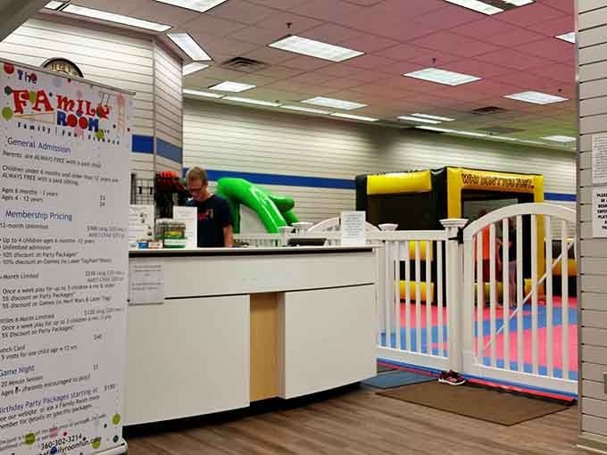 Bright bounce houses and family fun fill this welcoming space, where laughter echoes louder than any video game ever could.