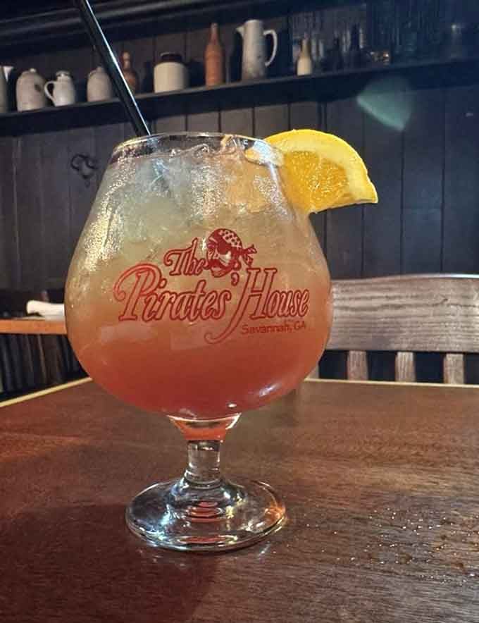 The Chatham Artillery Punch arrives in a goblet that suggests this drink means business, and it absolutely does.